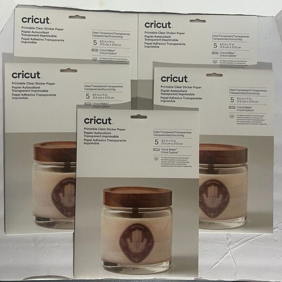 Cricut | Art | Lot Of 5 Cricut Printable Clear Sticker Paper 5 Sheets ...